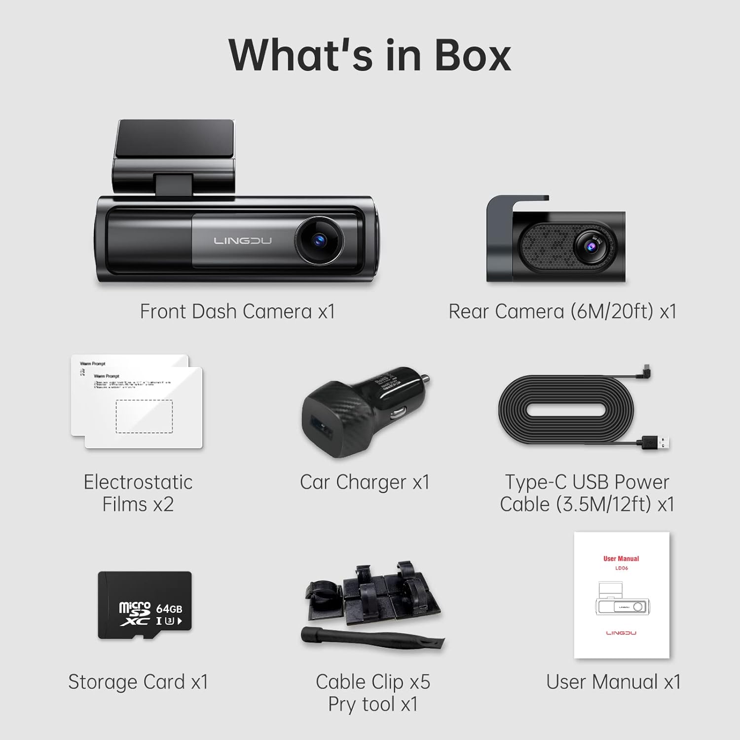 LINGDU LD06 2-Channel Screenless Display Dash Camera – LA DASH CAMS