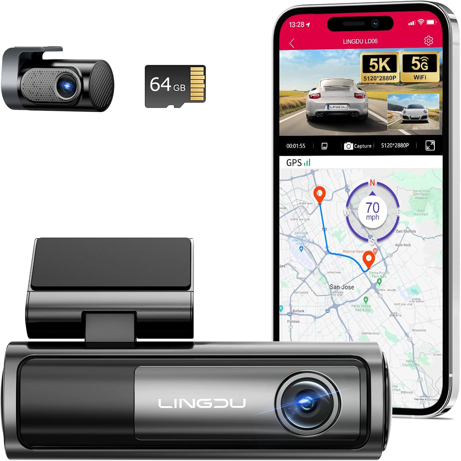 LINGDU LD06 2-Channel Screenless Display Dash Camera – LA DASH CAMS